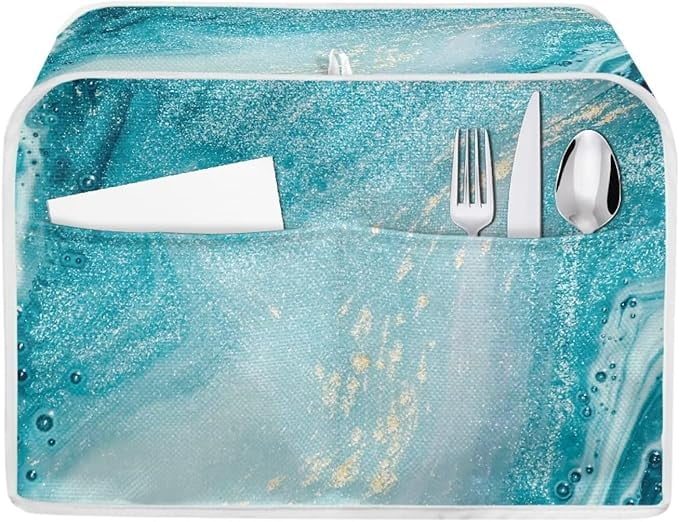 Toaster Dust Cover with Pockets Compatible with 2 Slice Toaster, Blue ...