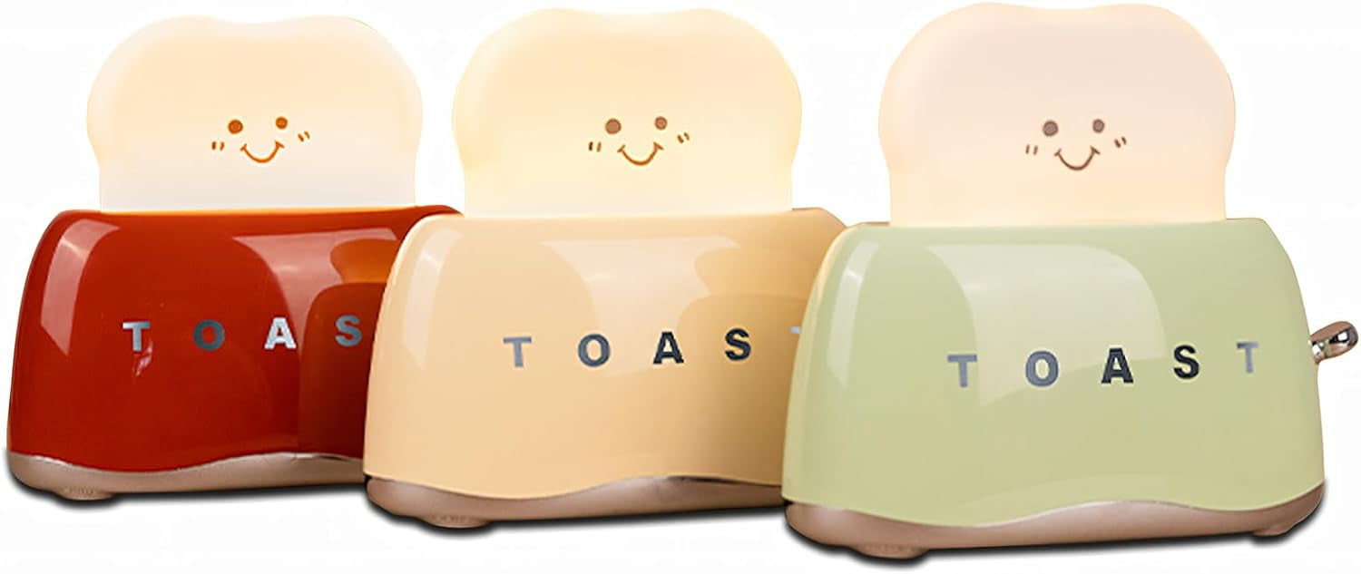Toaster Light,Cute Toast Lamp,Battery Powered Night Light for Kids ...