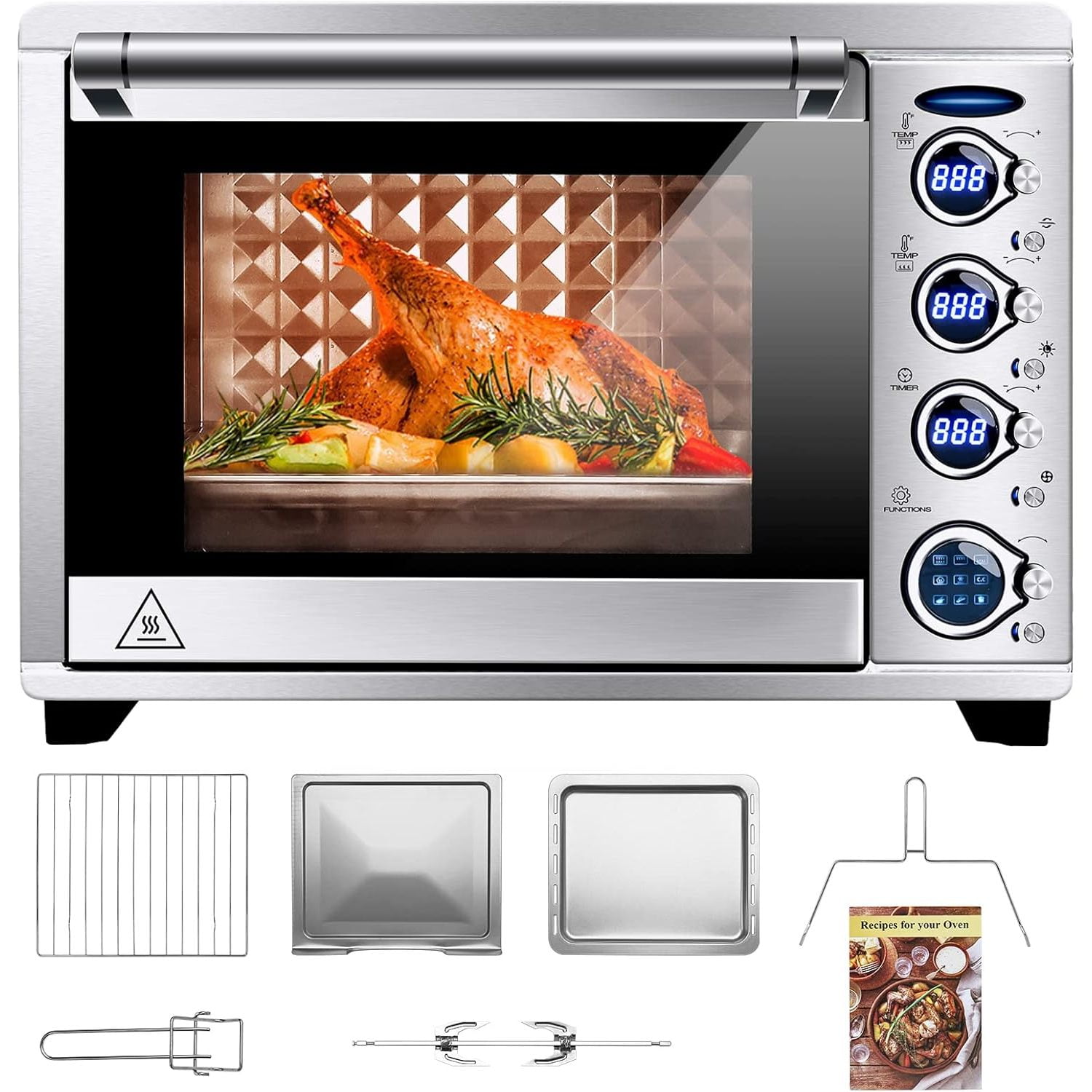 Toaster Oven - 38QT XXL Convection Oven Stainless steel Countertop Oven ...