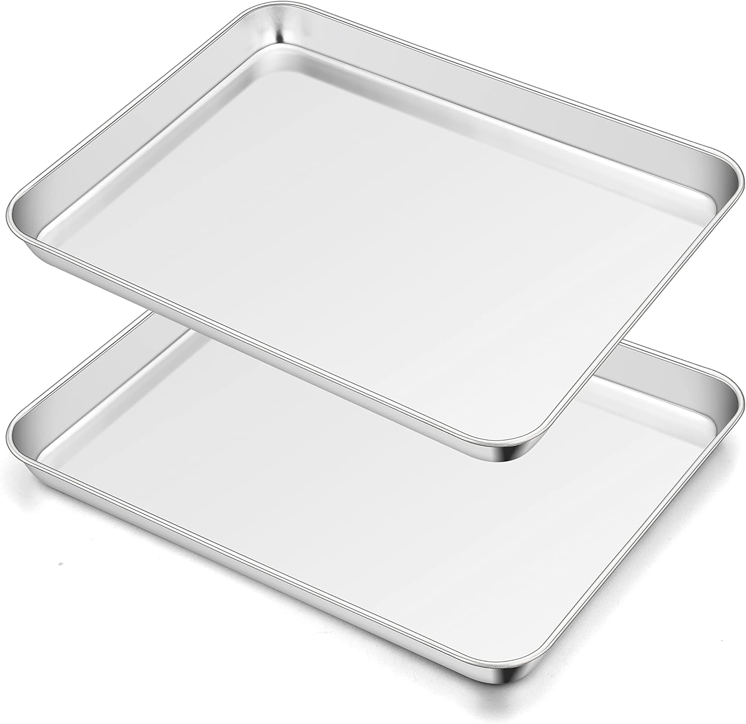 Toaster Oven Pan Set of 2, Stainless Steel Toaster Oven Baking Tray ...
