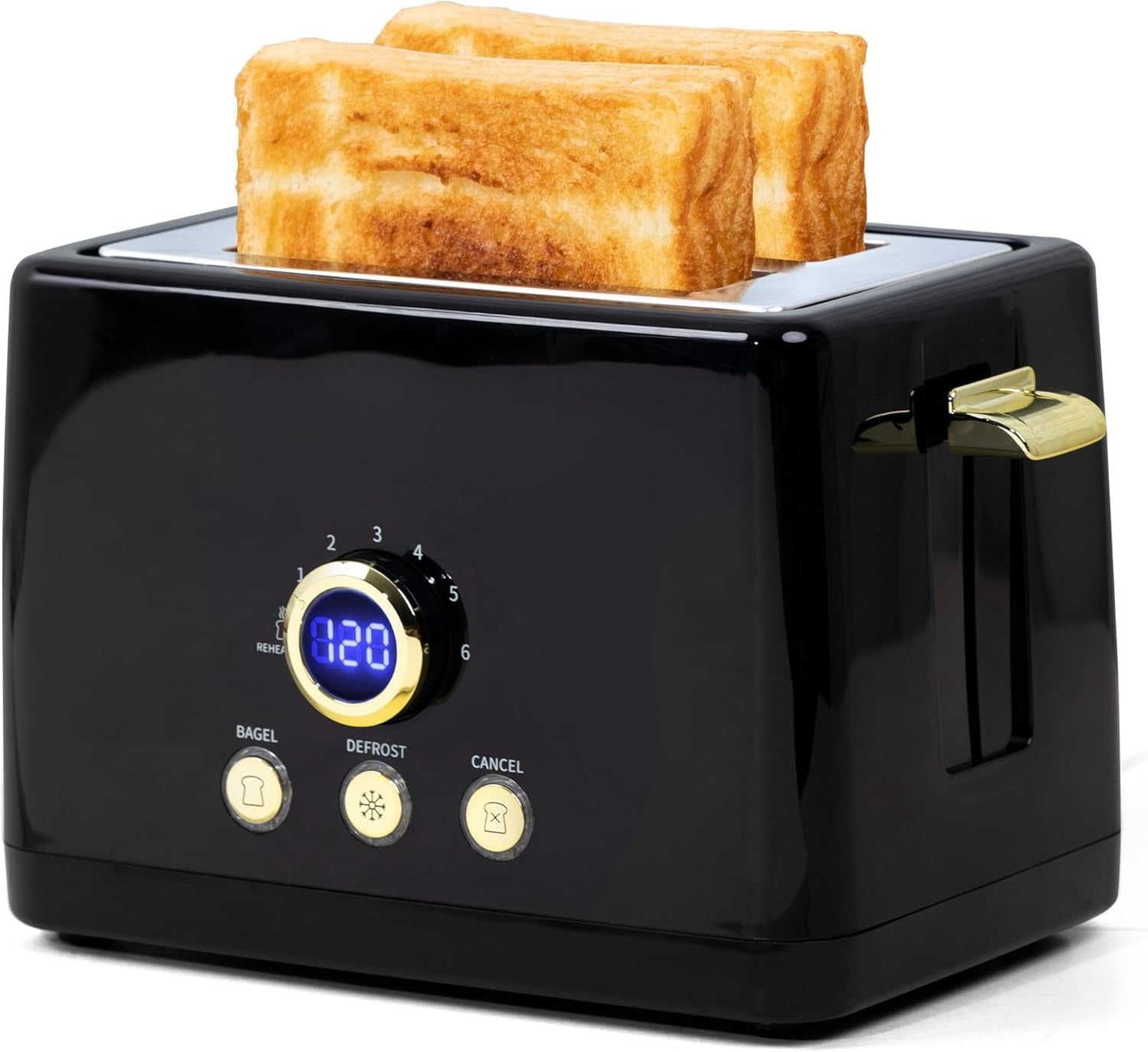 Toaster, Retro Bread Toaster with Display, Extra Wide Slots Toasters ...