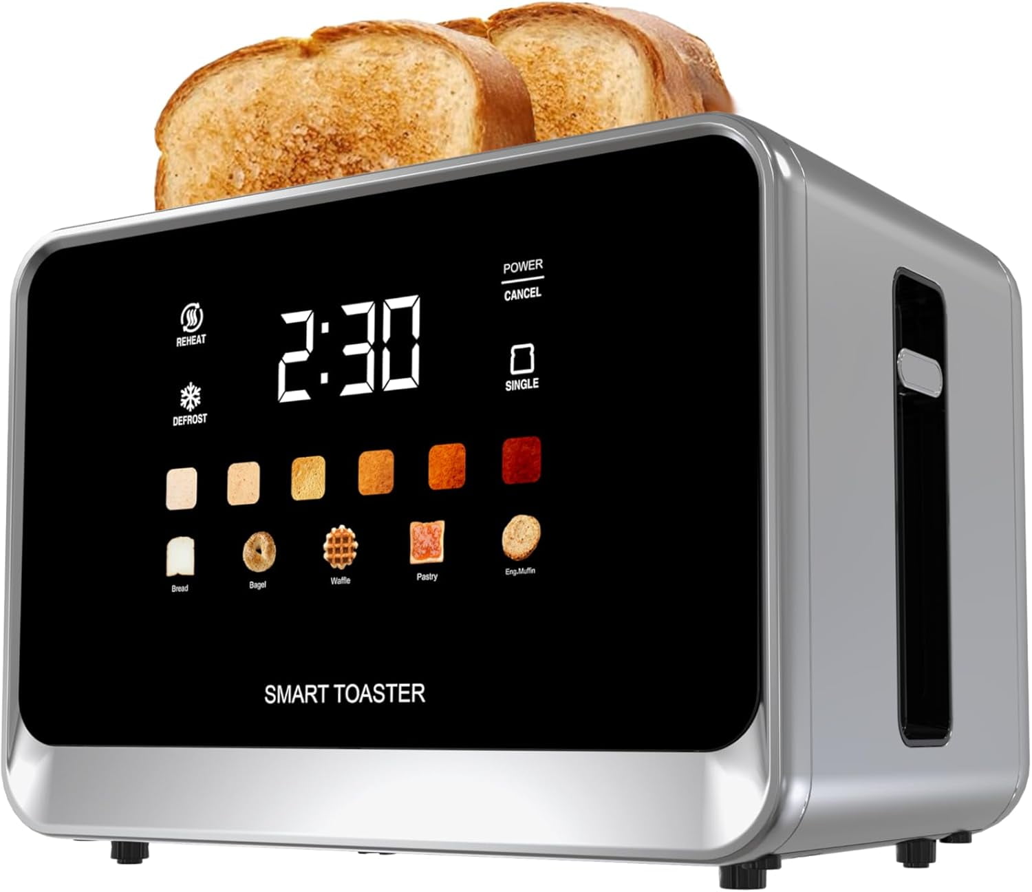 Toaster Touch Screen 2 Slice with LCD Display Stainless Steel Digital ...