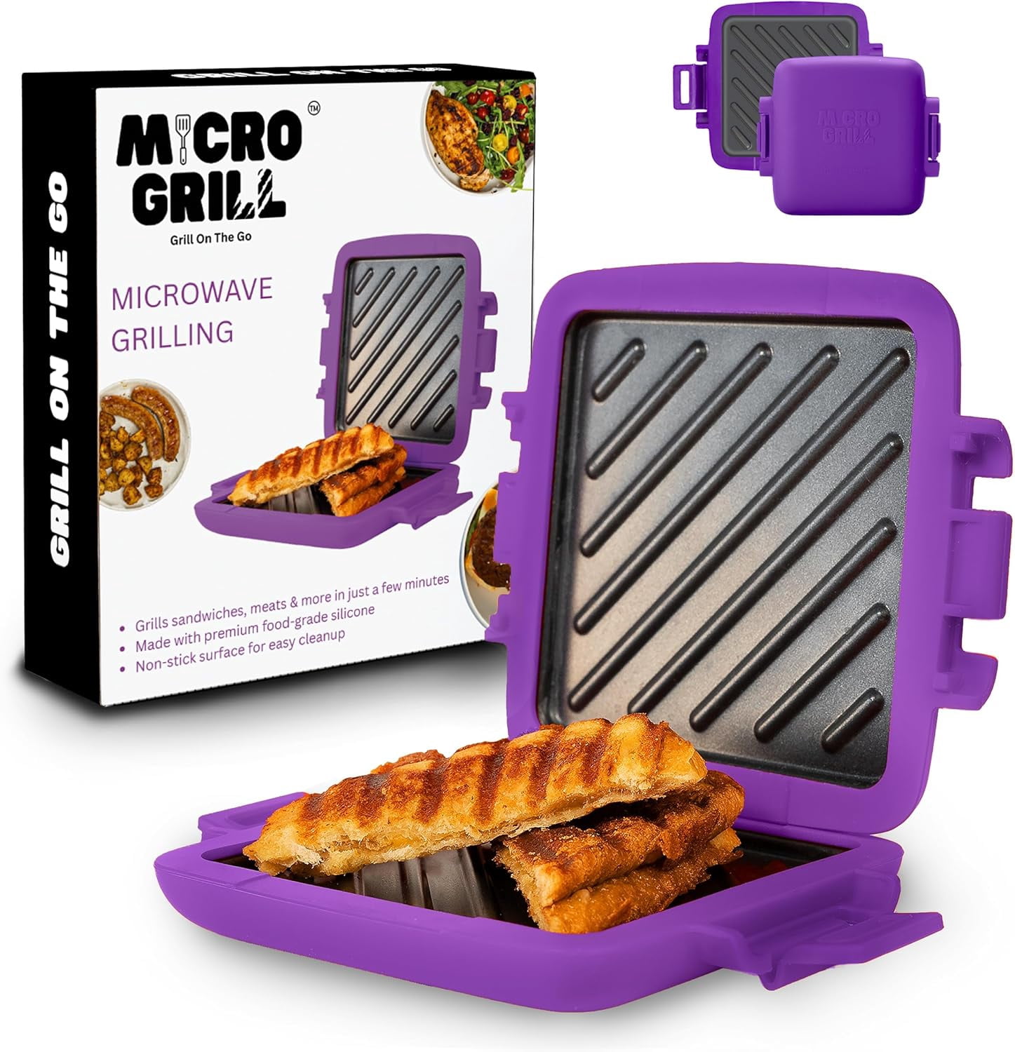 Toastie Maker, Microwave Grill, Sandwich Toaster, 3 Minute Grilled ...