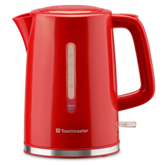 Toastmaster, Electric Kettle, 1.7-Liter, Red with Water Window ...