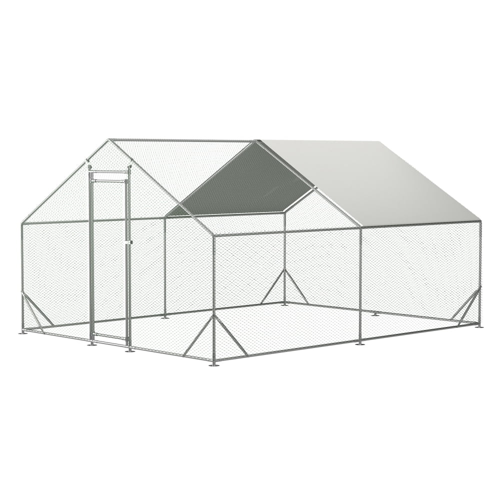 Toauuo 10FT L x13FT W x6.56FT H Large Galvanized Metal Walk-in Chicken ...