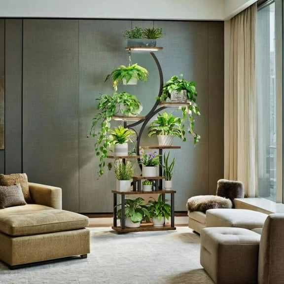 Plant Stand Indoor with Grow Lights - 7 Tiered Plant Shelf Indoor ...