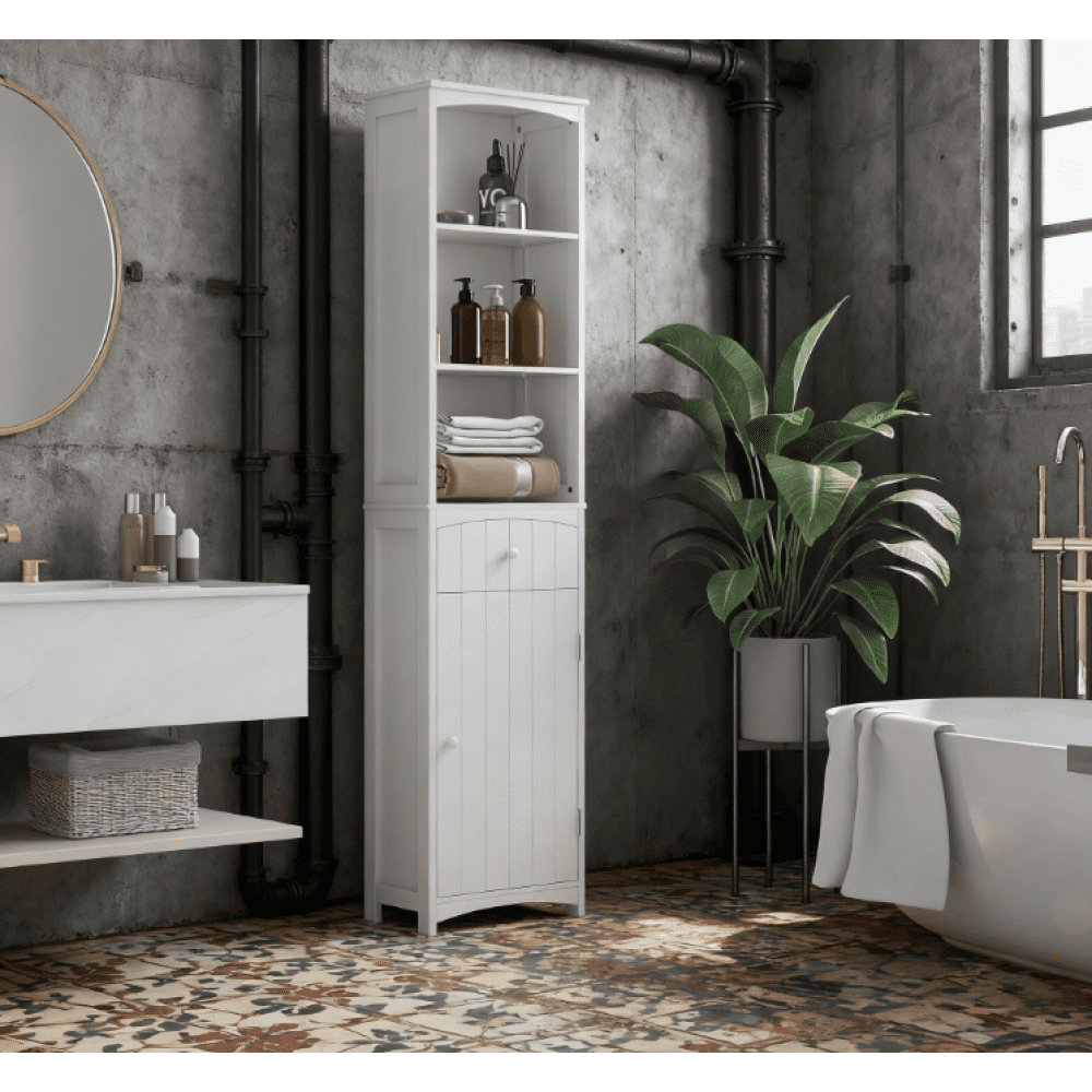 Toauuo Freestanding Bathroom Storage Cabinet - Narrow Floor Linen ...