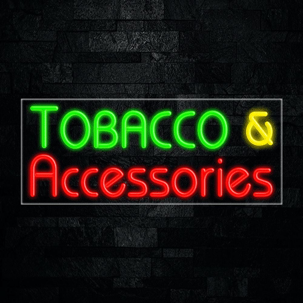 Tobacco & Accessories-LED Neon Sign 30"L x 12"H #31227 - Walmart.com