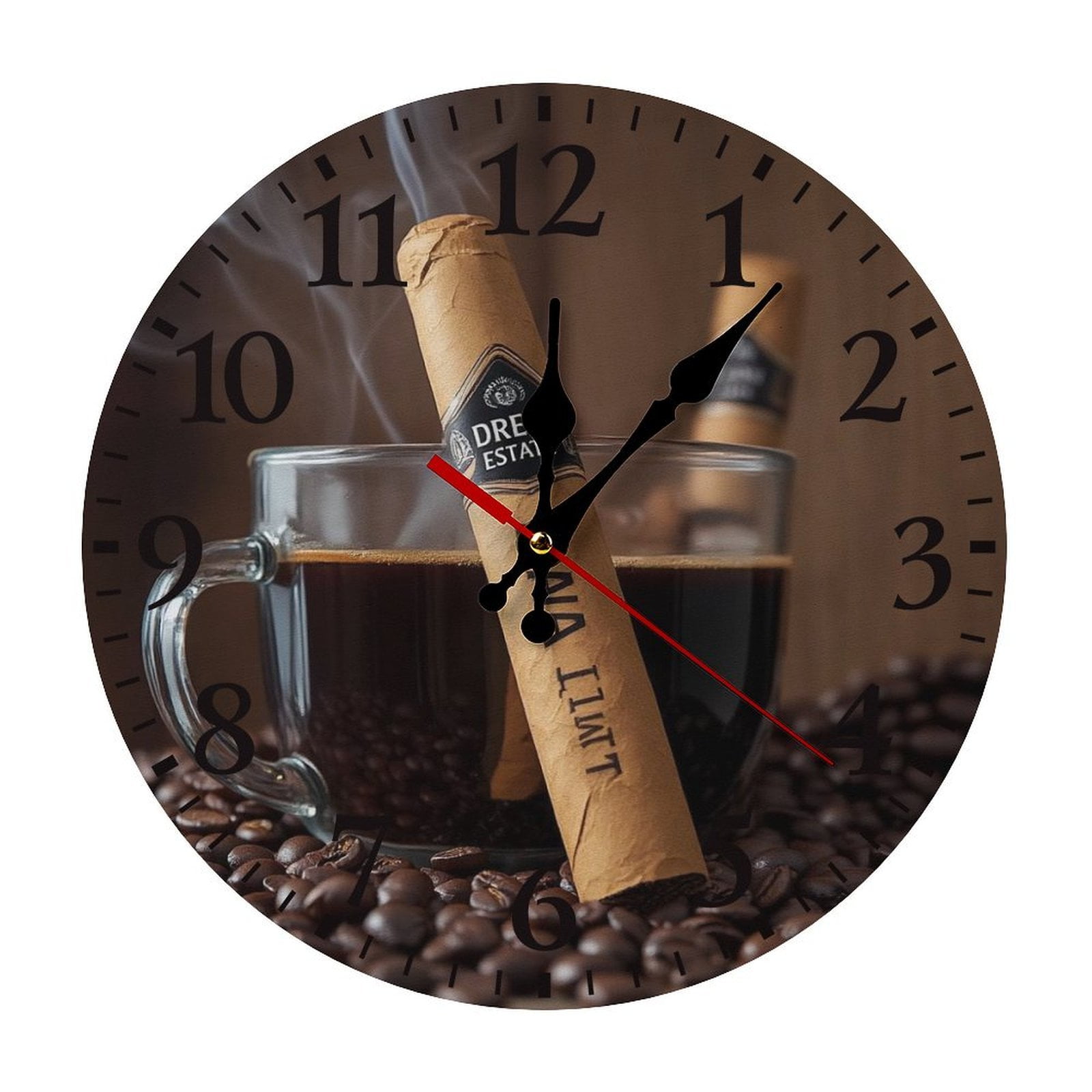Tobacco Cigar Smoke Series Drink Wall Clock Modern Design Clocks Wall ...