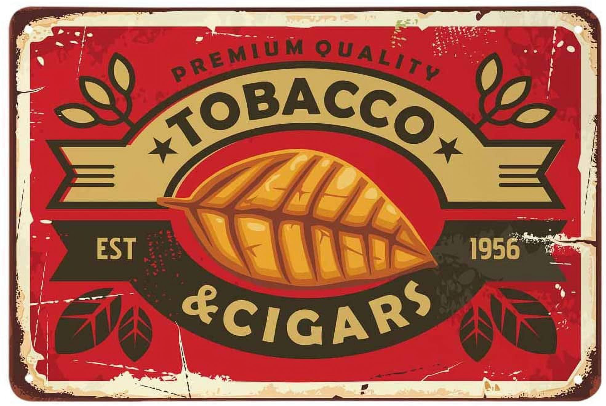 Tobacco Tin Sign,Branch Botanical Star Cigar Smoke Gentleman Retro ...