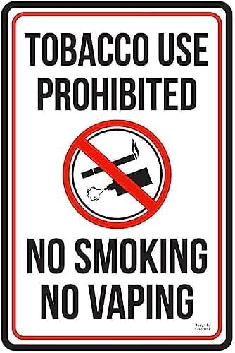 Tobacco Use Prohibited No Smoking No Vaping Road Sign Business Sign ...