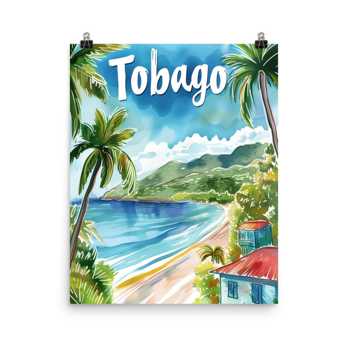 Tobago Beach Print, Caribbean Island Wall Art, Trinidad And Tobago ...
