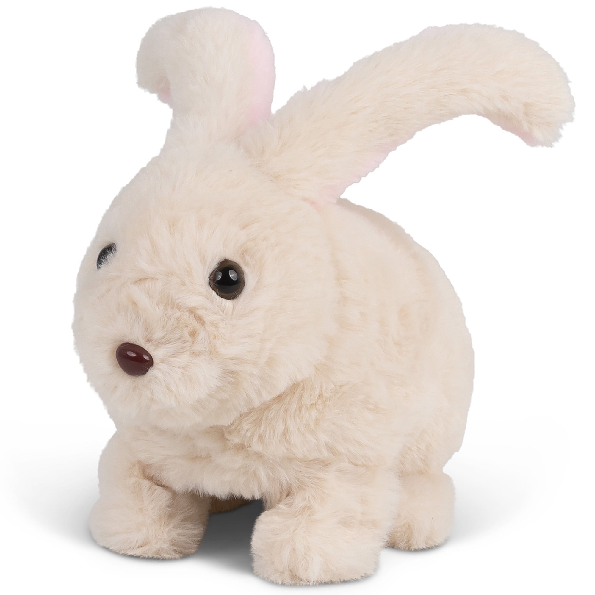Tobar: Animigos Bouncing Bunny Rabbit - White - Cuddly Animated Plush Pet, Hops-Wiggles-Snuffles ...