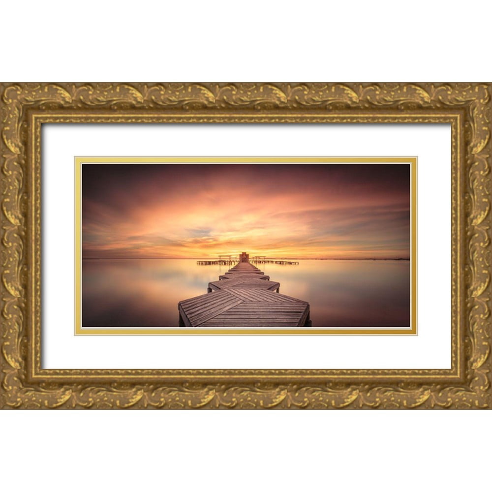 Tobarra Narro, Doroteo 18x11 Gold Ornate Wood Framed with Double ...