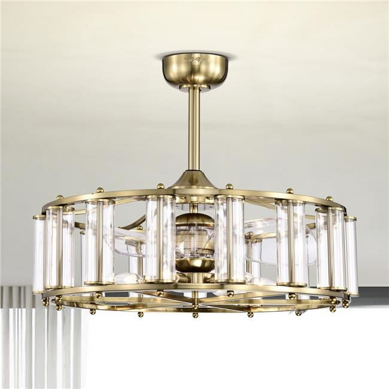 Tobias 28.3 in. 6-Light Indoor Brass Finish Ceiling Fan with Light Kit ...