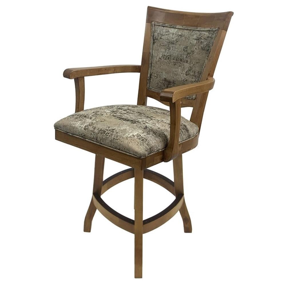 Tobias Designs 26" Swivel Solid Wood Counter Stool in Poet Desert Brown ...