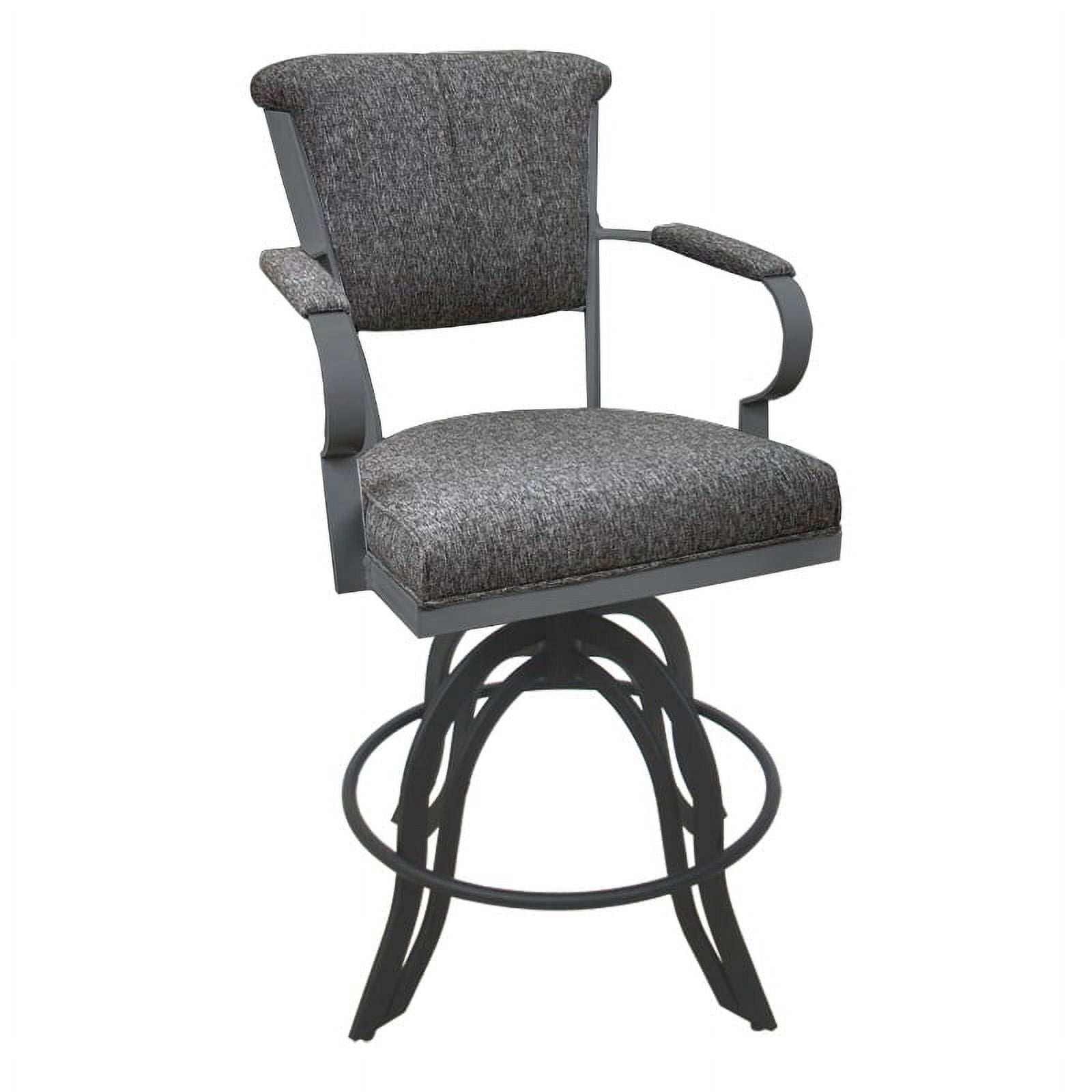 Tobias Designs Counter 26"H Metal/Fabric Bar Stools on A Base in Gray ...