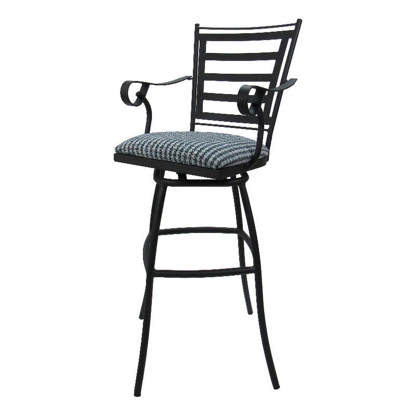 Tobias Designs Jenna 35" Extra Tall Bar Stool in Blue on Black ...