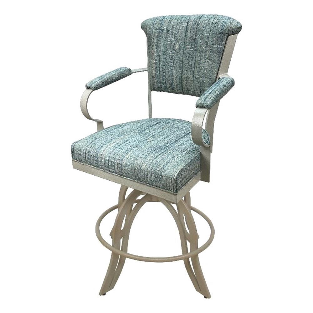 Tobias Designs Miami 26" Metal & Fabric Counter Bar Stools in Beige ...