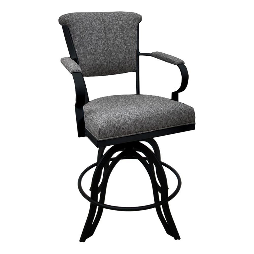 Tobias Designs Miami 30" Fabric & Metal Bar Stools in Gray/Black ...