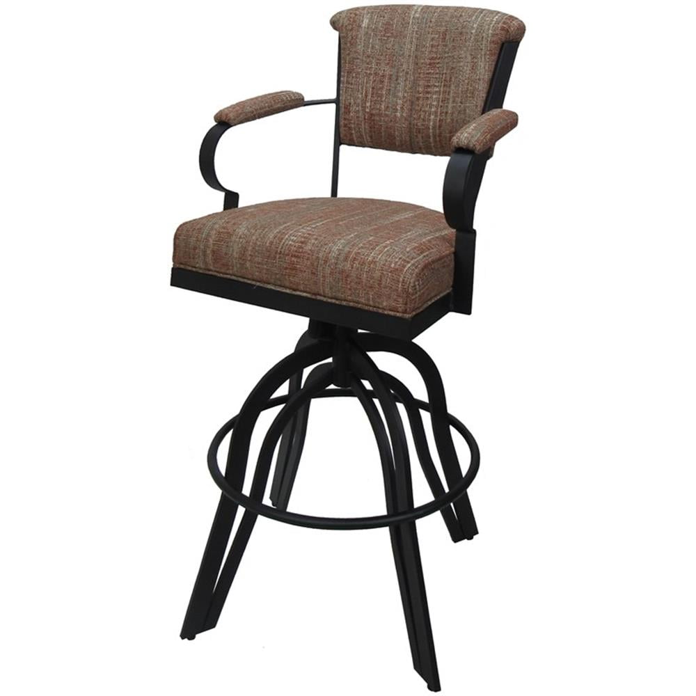 Tobias Designs Miami 30"H Fabric & Metal Bar Stools on A Base in Brown ...