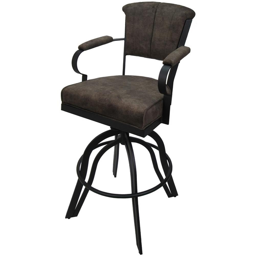 Tobias Designs Miami 30"H Fabric & Metal Bar Stools on A Base in Brown ...