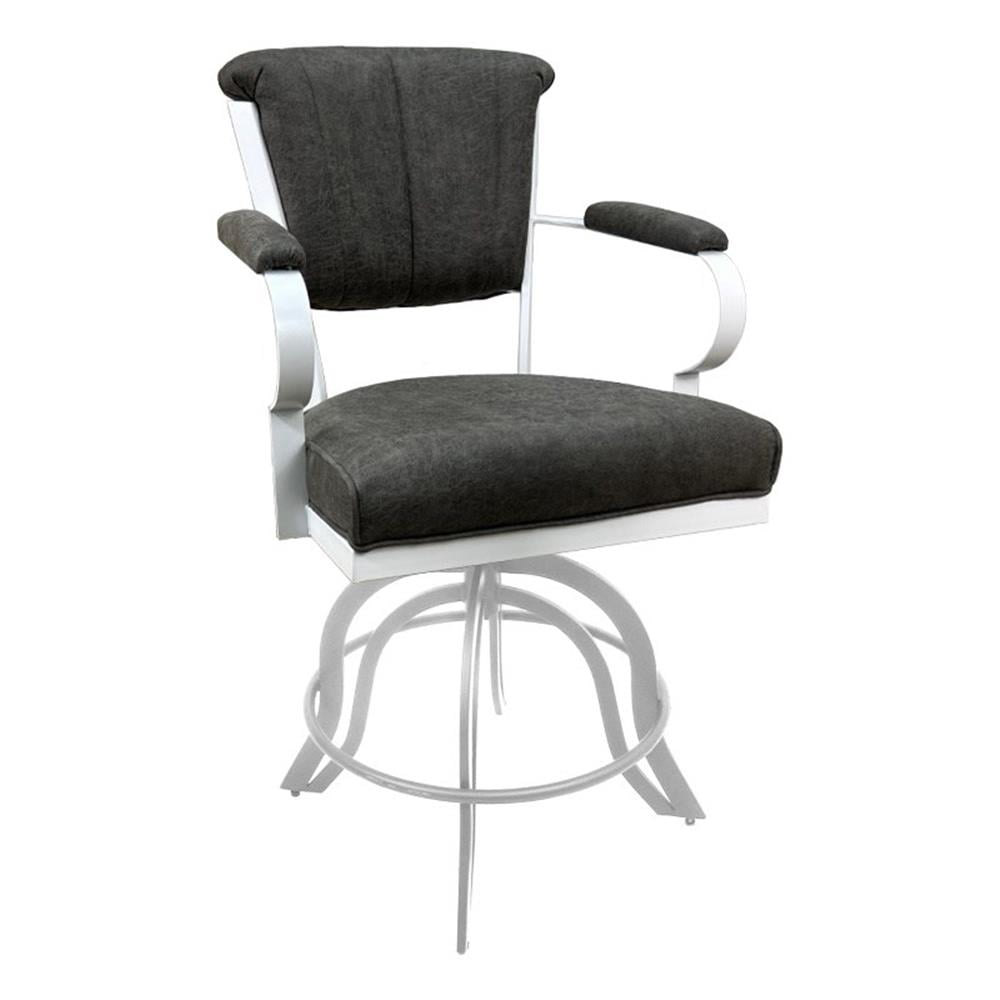 Tobias Designs Miami 30"H Fabric & Metal Bar Stools on A Base in Gray ...
