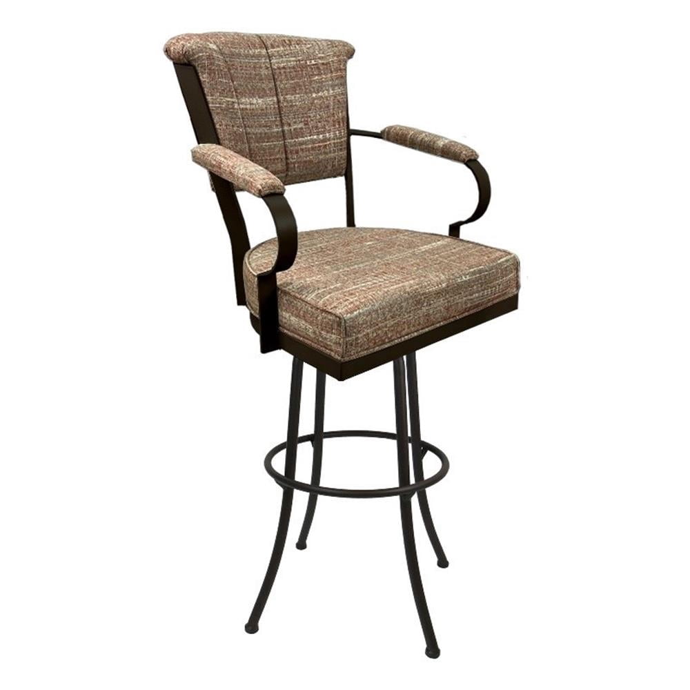 Tobias Designs Miami 34"H Fabric & Metal Bar Stools in Watusi Madder ...