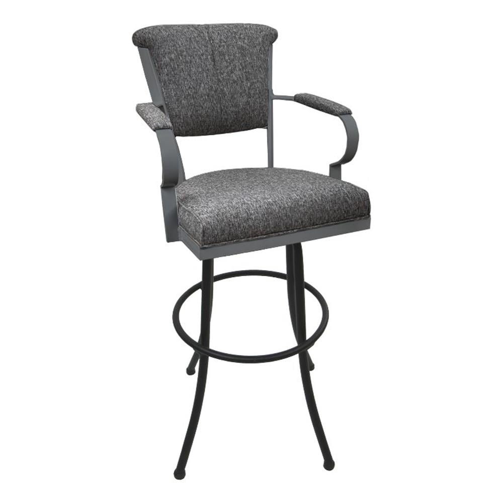 Tobias Designs Miami Extra Tall 34" Fabric & Metal Bar Stools in Gray ...