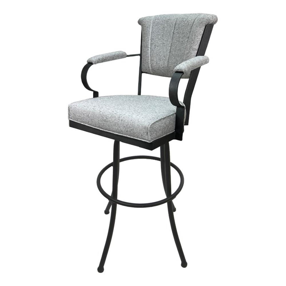 Tobias Designs Miami Extra Tall 34" Fabric & Metal Bar Stools in Slate ...