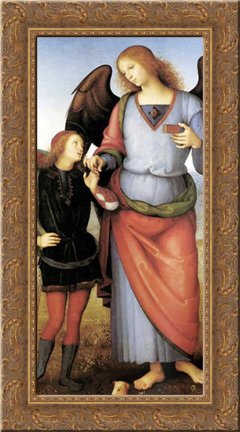 Tobias with the Archangel Raphael 16x24 Gold Ornate Wood Framed Canvas ...