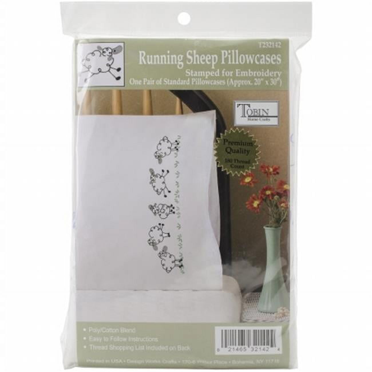 Tobin 057719 Stamped Pillowcase Pair For Embroidery 20 x 30 in ...