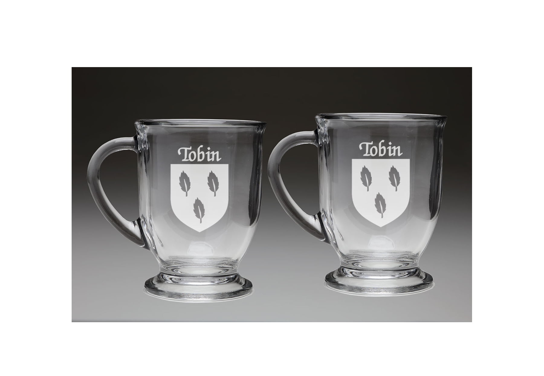 Tobin Irish Coat of Arms Glass Coffee Mugs - Set of 2 - Walmart.com