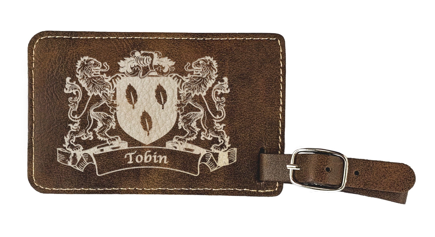 Tobin Irish Coat of Arms Luggage Tag(set of 2) - Rustic Leather ...