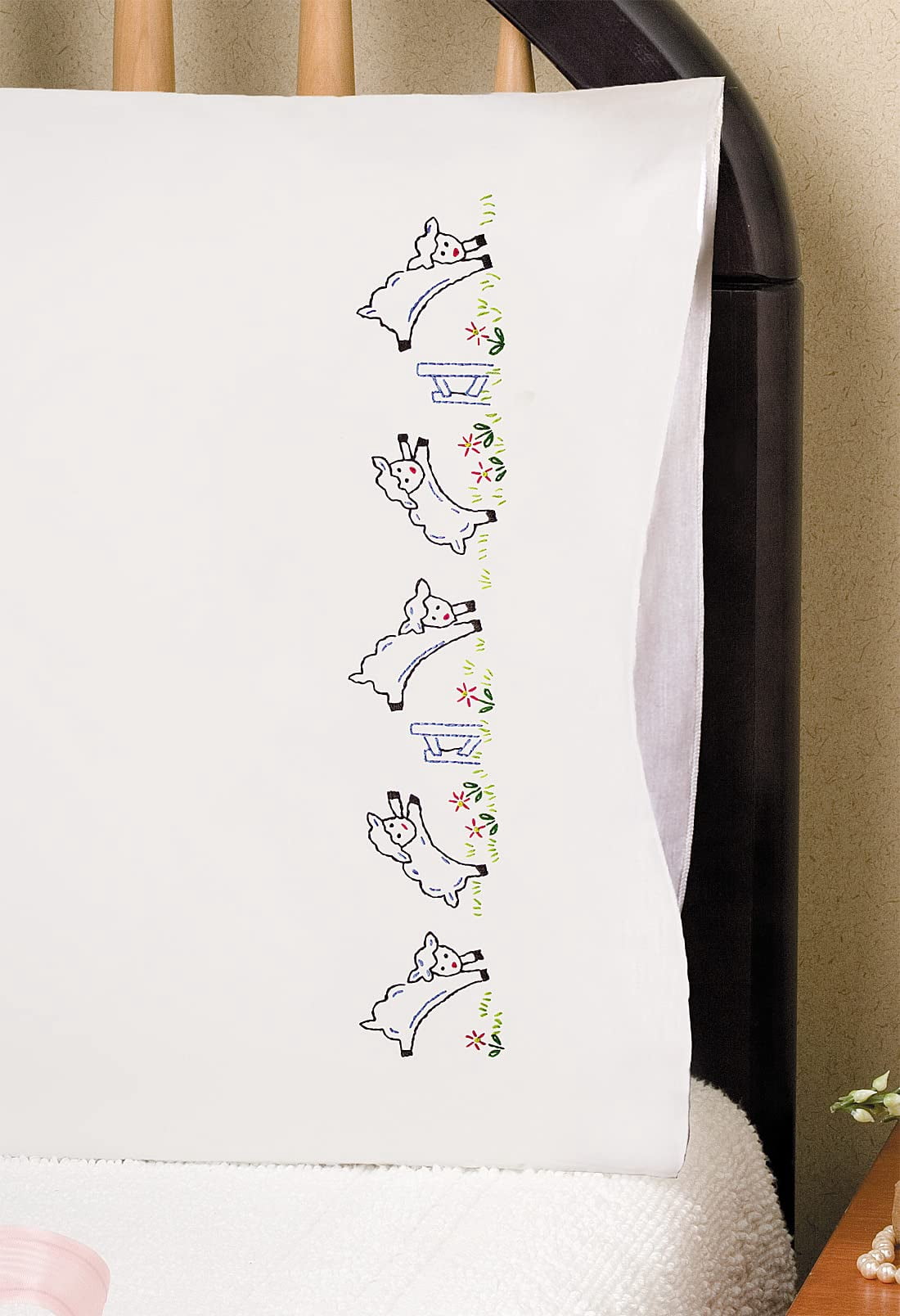 Tobin Prancing Sheep Stamped for Embroidery Pillowcases - Walmart.com