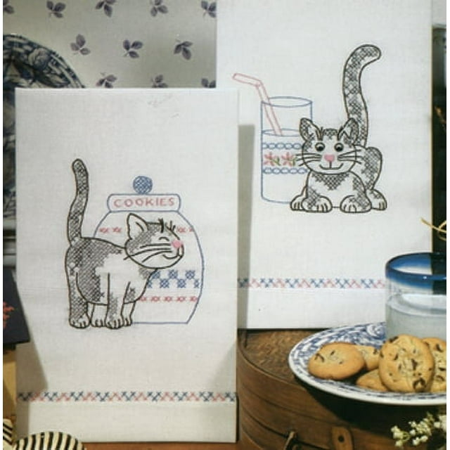 Tobin Stamped For Embroidery Kitchen Towels 17"X30" 2/Pkg-Kittens ...