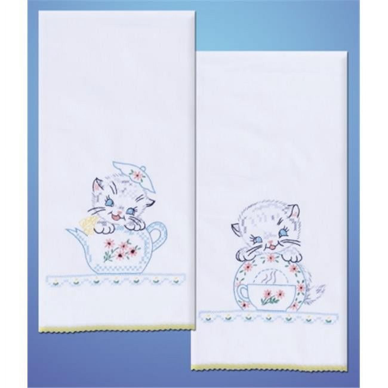 Tobin Stamped For Embroidery Kitchen Towels 17"X30" 2/Pkg-Kittens ...