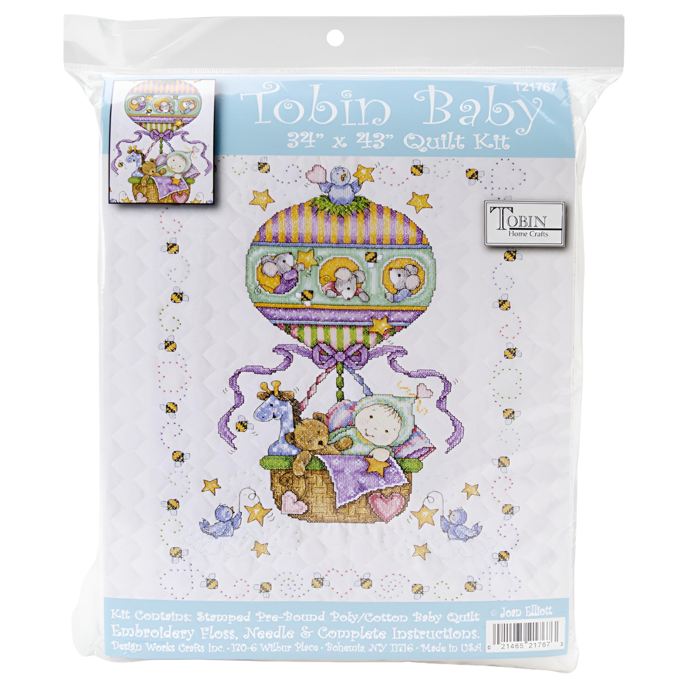 "Tobin Pre-Baby Embroidery Needle Fabric, Stamped Quilt Cross Stitch ...