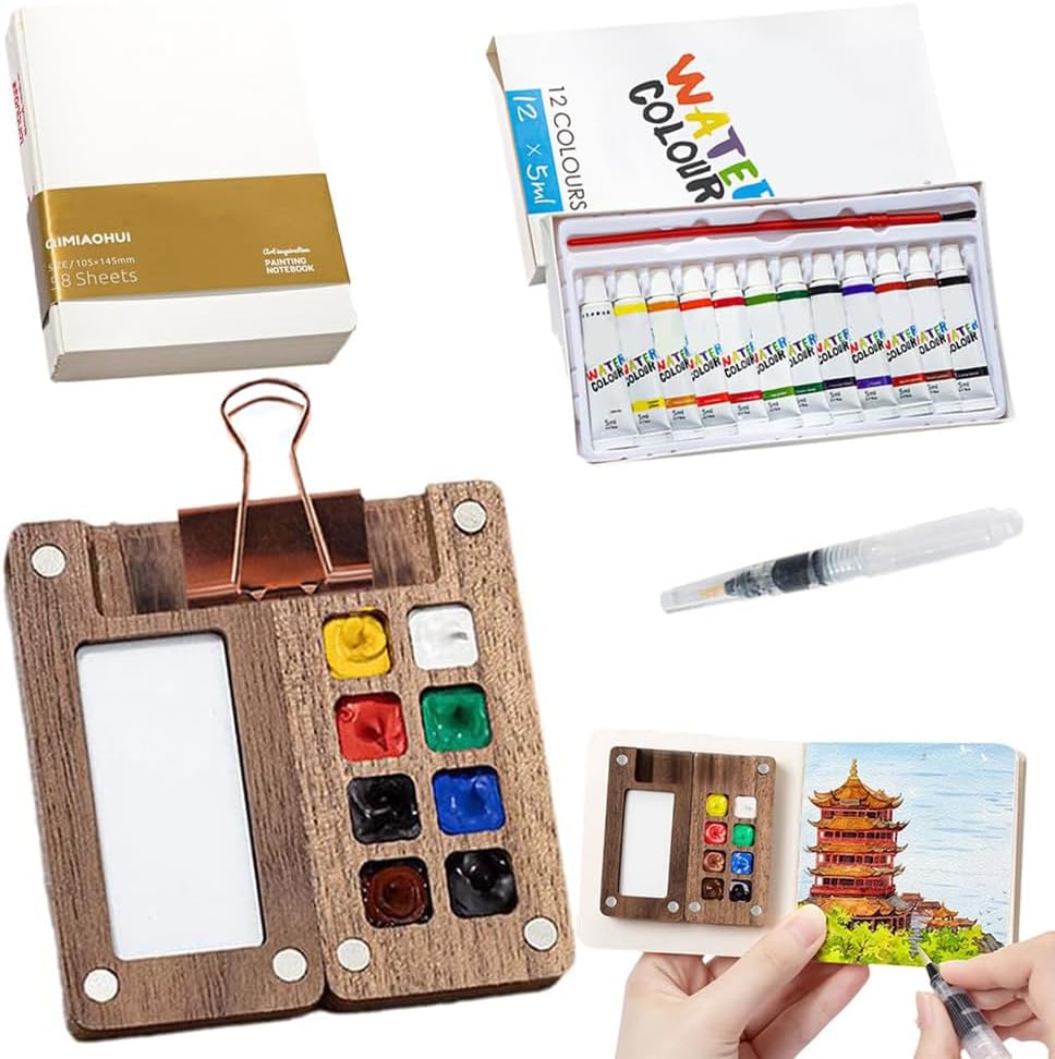Tobios Watercolor Kit, 2026 New Mini Watercolor Travel Set, Mini ...