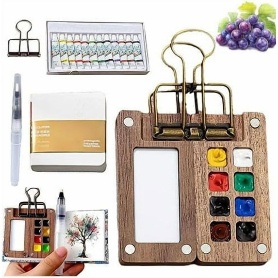 Tobios Watercolor Kit, Tobio Mini Watercolor Set with Picture Book ...