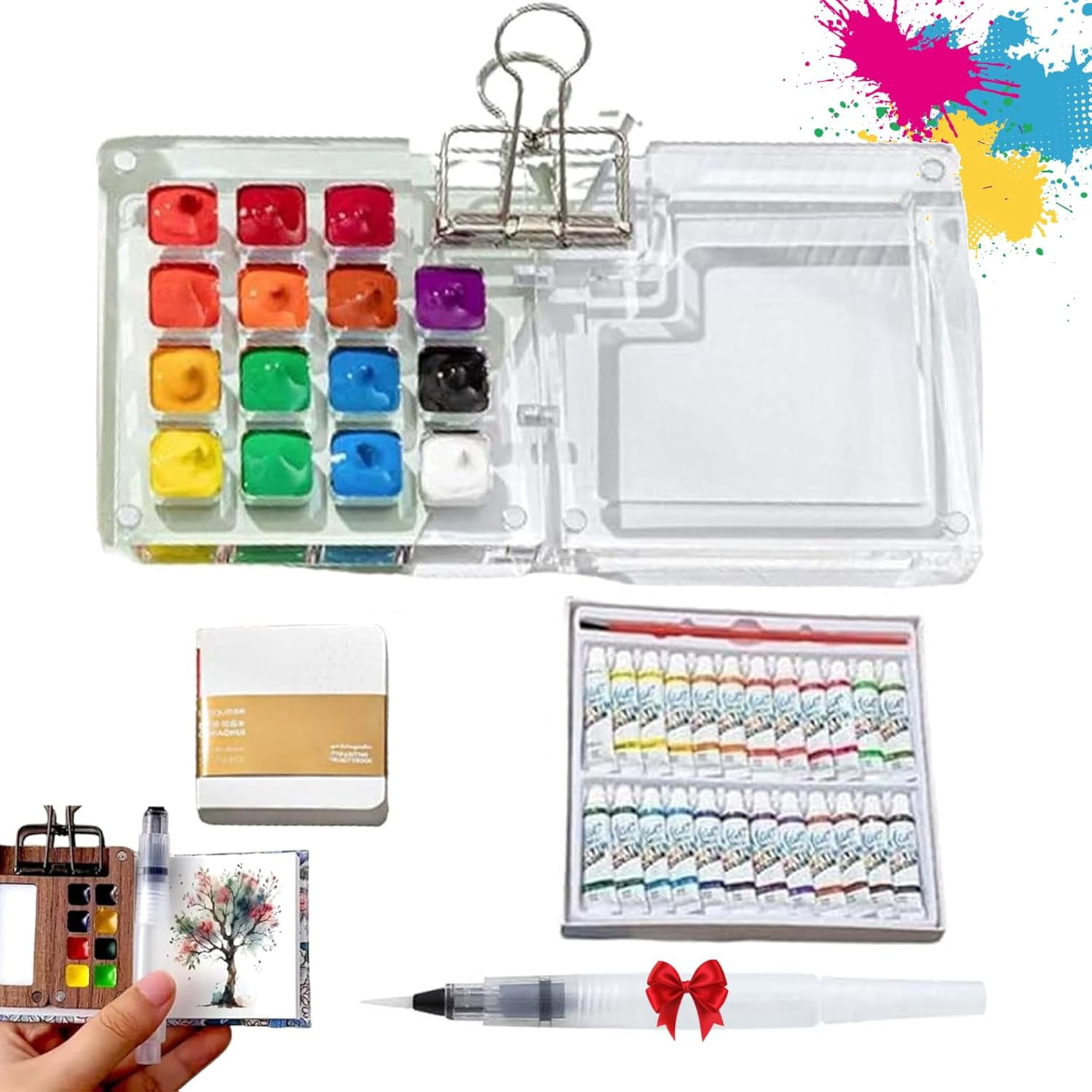 Tobios Watercolor Kit, Tobio Mini Watercolor Set with Picture Book ...