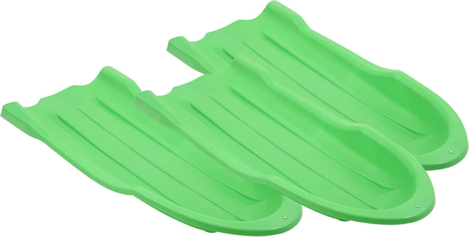 Toboggan Snow Sled for Kids and Adults, 46" Heavy Duty Plastic Open ...