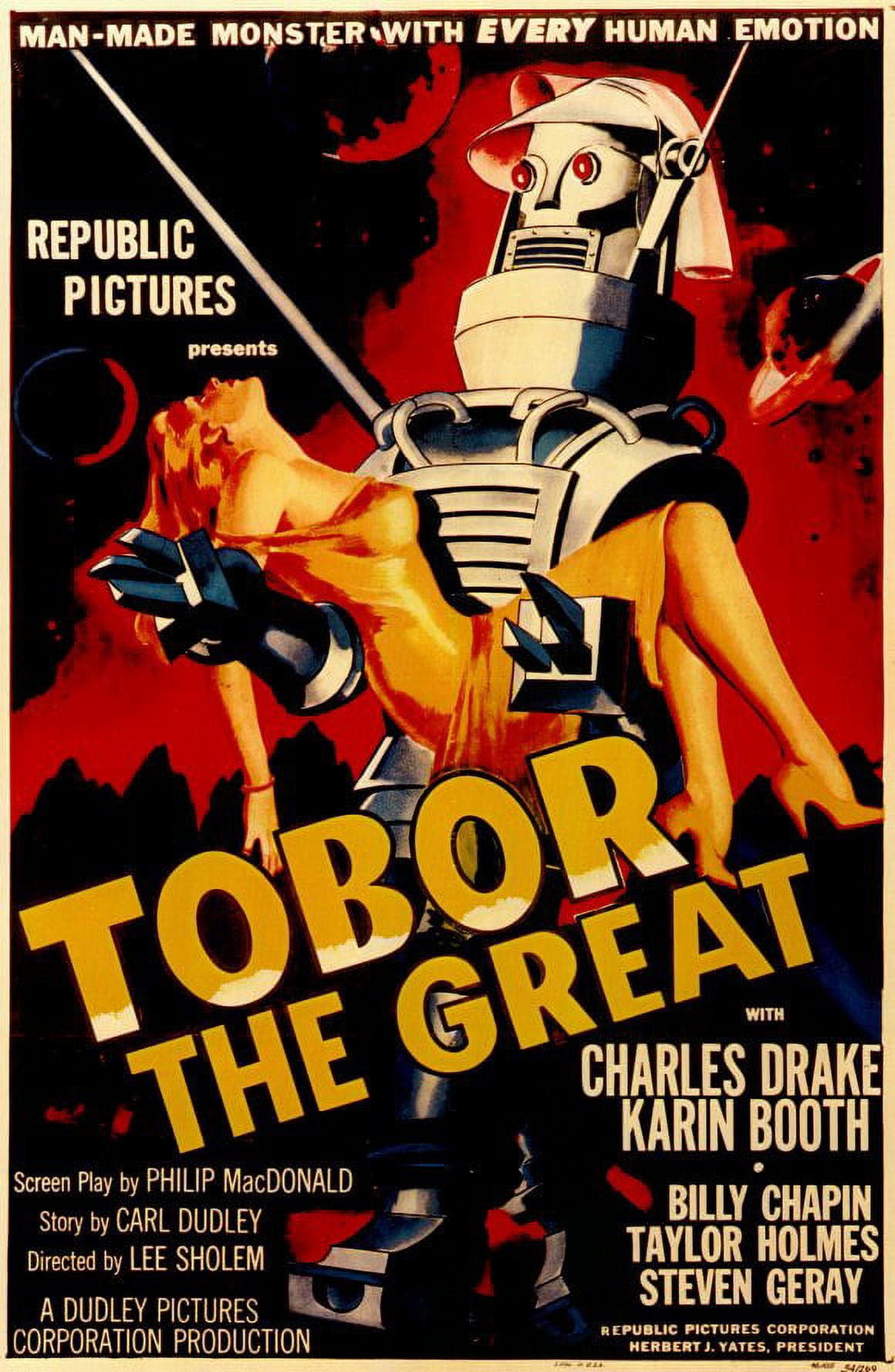 Tobor the Great (1954) 11x17 Movie Poster - Walmart.com