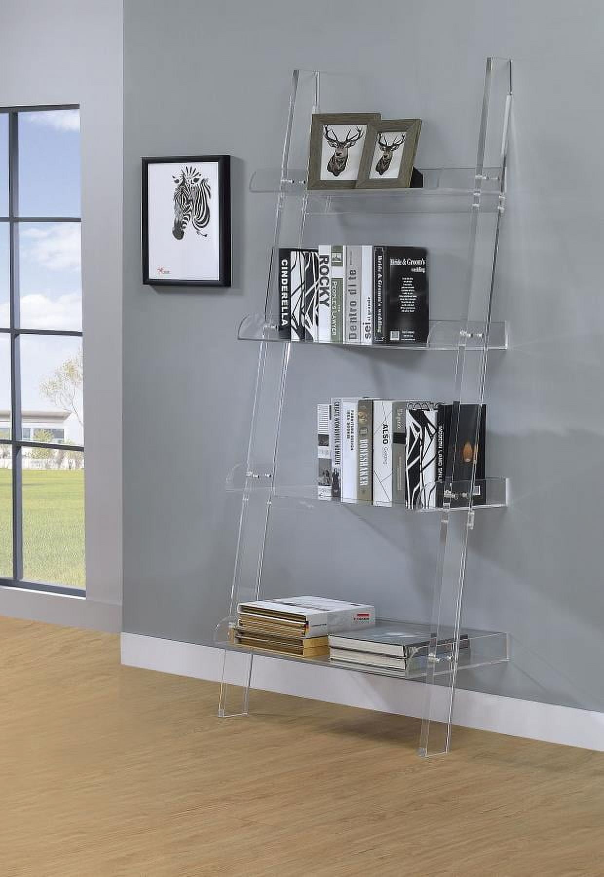 Toby 4-shelf Acrylic Ladder Bookcase Clear - Walmart.com