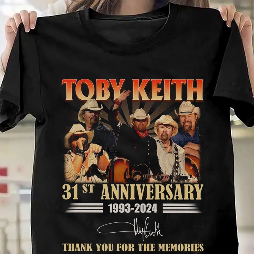 Toby Keith 1993 - 2024 Heavy Cotton Black Full Size Unisex Shirt KN086 ...