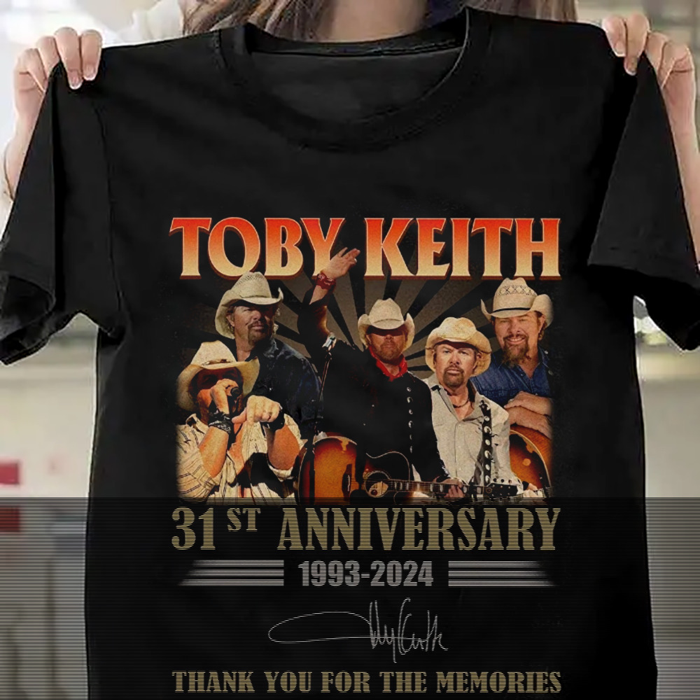 Toby Keith 1993 - 2024 Heavy Cotton Black Full Size Unisex Shirt ...