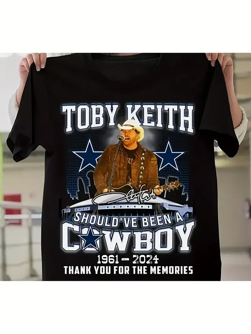 Toby Keith "Should've Been a Cowboy" Graphic Cotton T-Shirt - Black ...