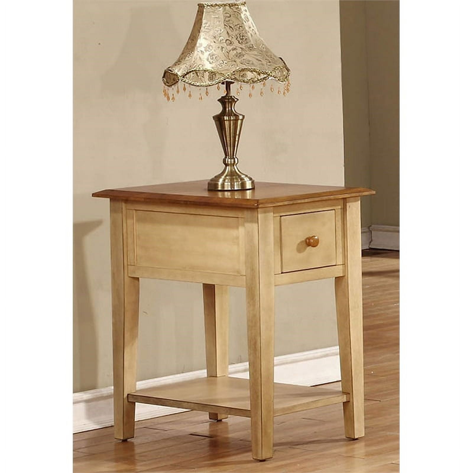 Toby Two-Tone Wood End Table in Harvest & Natural - Walmart.com