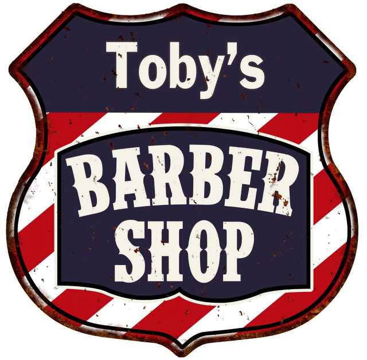 Toby's Barber Shop Sign Shield Metal Gift Hair Gift 211110020486 ...