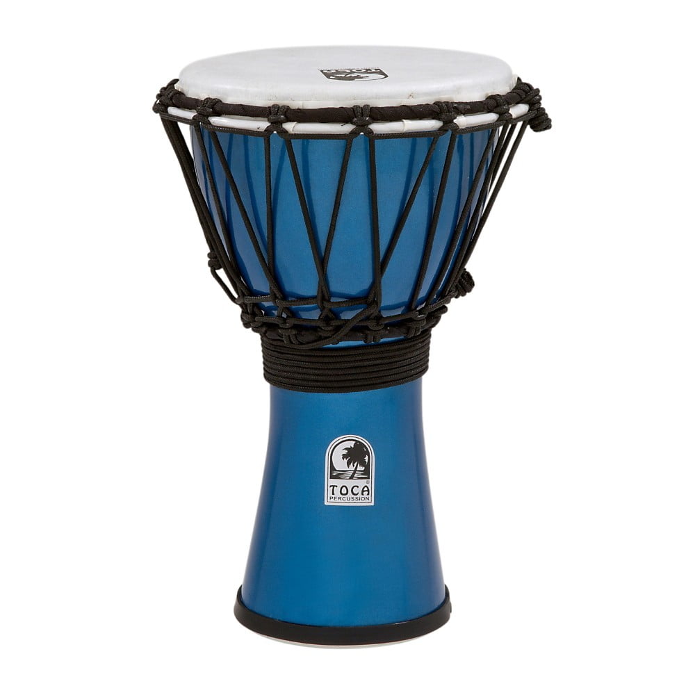 Toca TFCDJ-7MB 7 in. Freestyle Colorsound Djembe, Metallic Blue ...